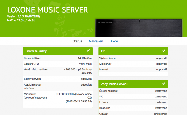 Loxone Music Server - Loxone dokumentace