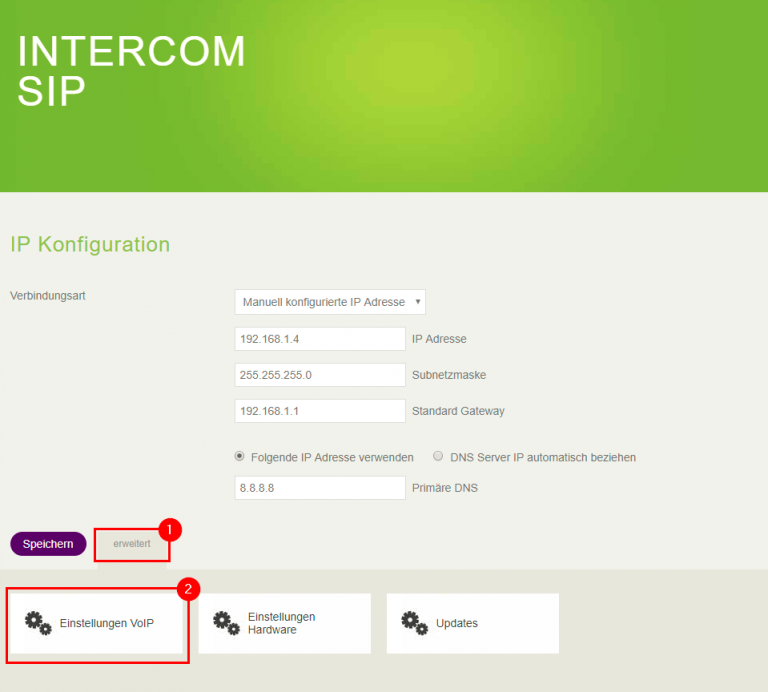 Intercom Gen. 1 | Loxone Dokumentation