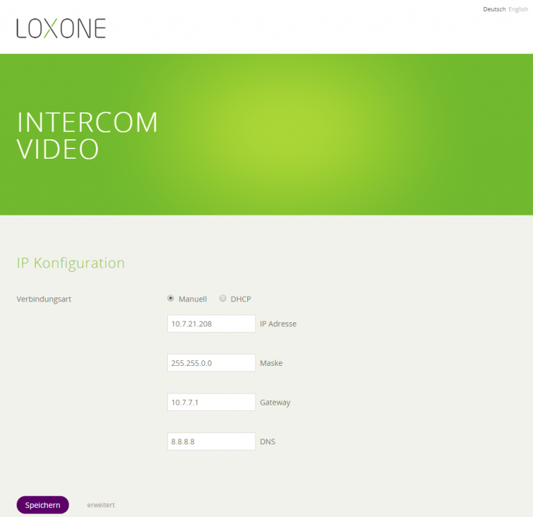 Intercom Gen. 1 | Loxone Dokumentation