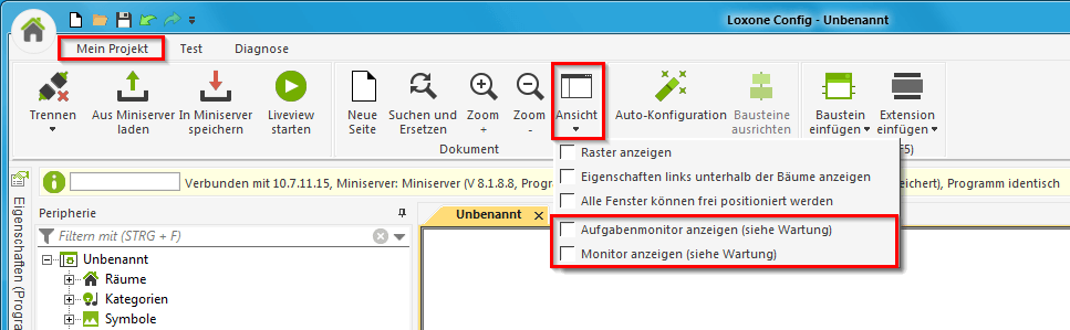 Loxone Monitor - Loxone Dokumentation
