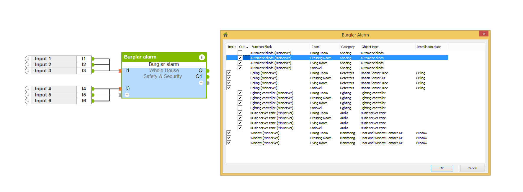 Documentation - Loxone Config - Burglar alarm block