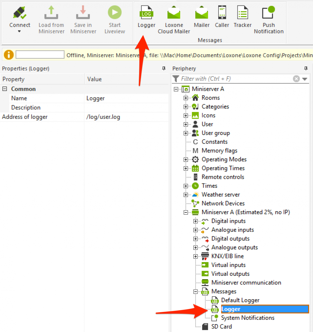 Documentation - Logger | Loxone