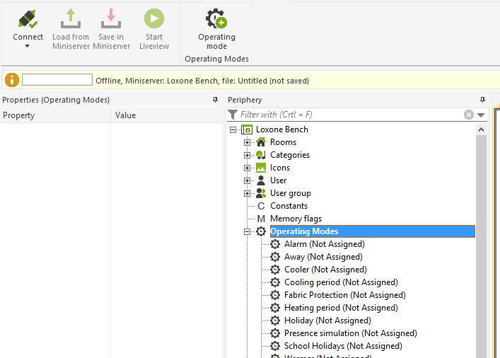 Documentation - Operating Modes | Loxone