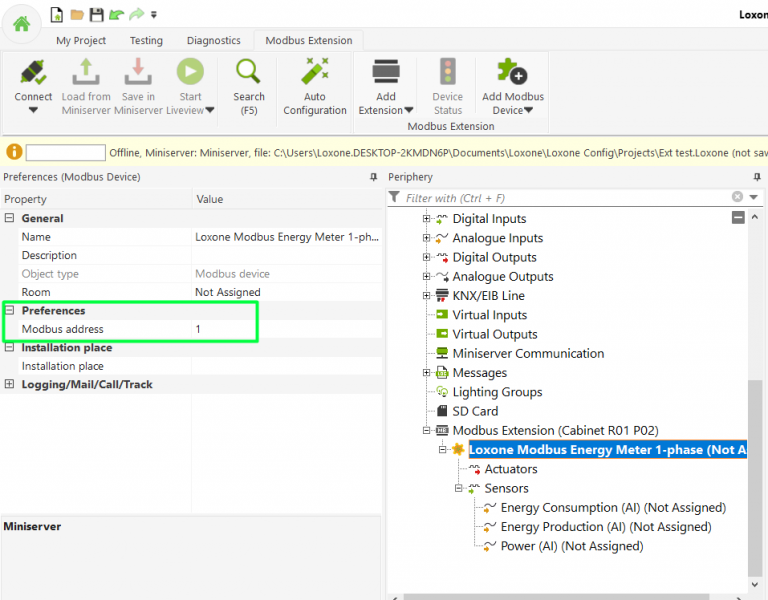 Documentation - Modbus Energy Meter | Loxone