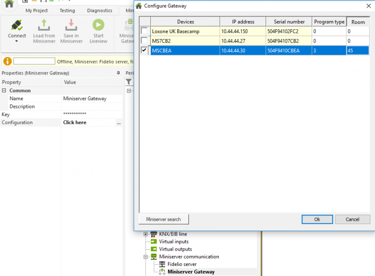 Documentation - Fidelio Server | Loxone