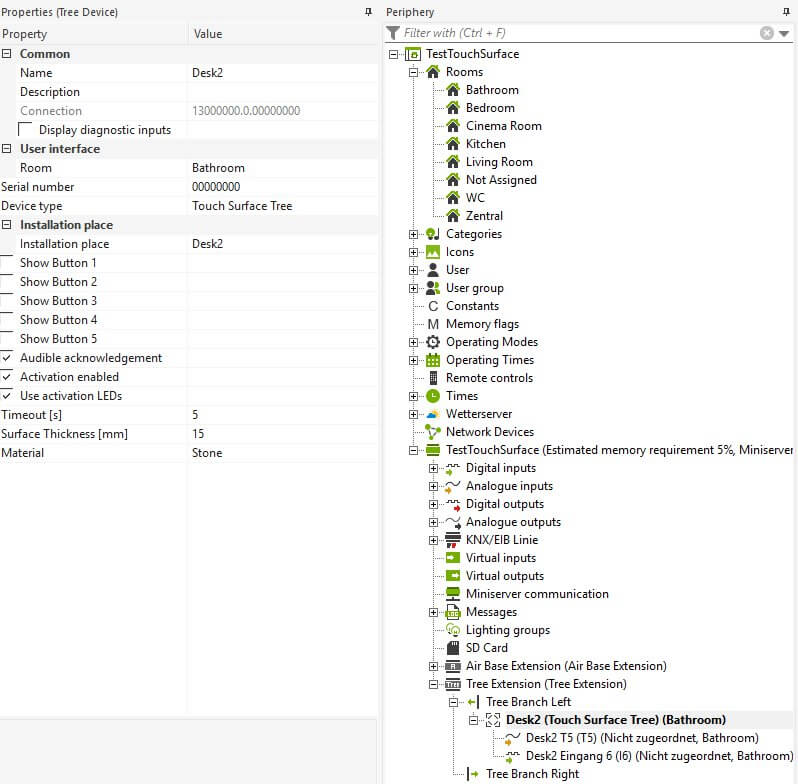 Documentation - Touch Surface Tree | Loxone