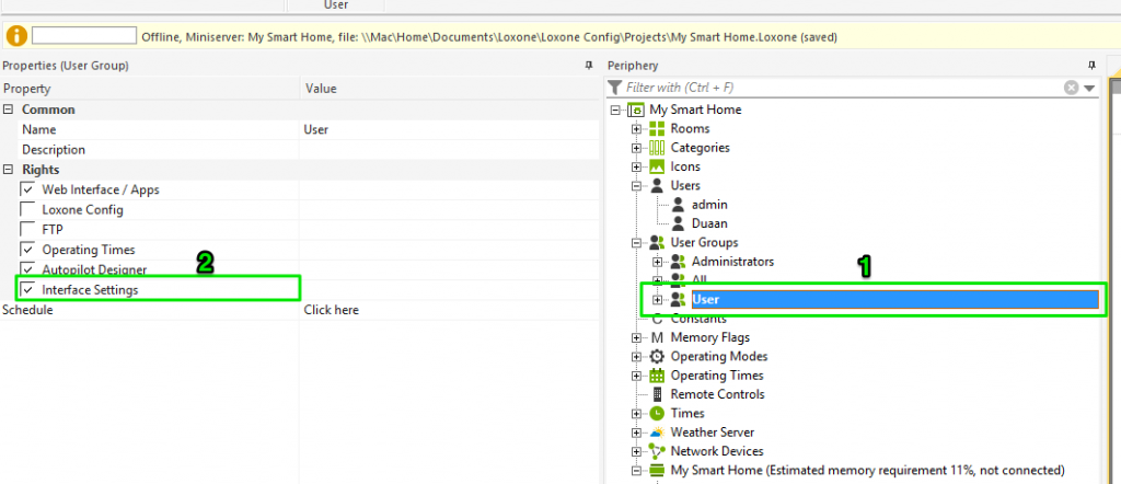 Documentation - User Interface Settings | Loxone