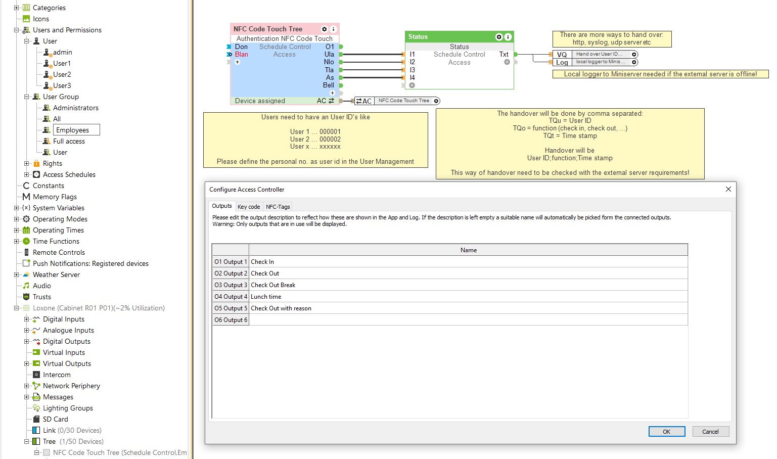 Use Case - Electronic Time Clock System - Loxone