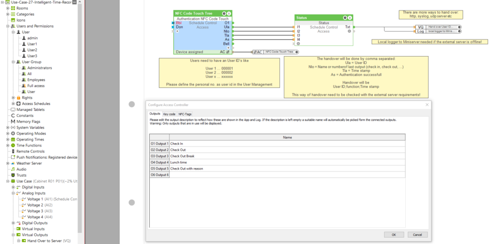 Use Case - Electronic Time Clock System - Loxone