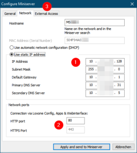 Documentation - Initial Setup Miniserver | Loxone