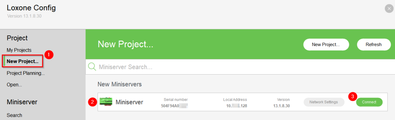 Documentation - Initial Setup Miniserver | Loxone