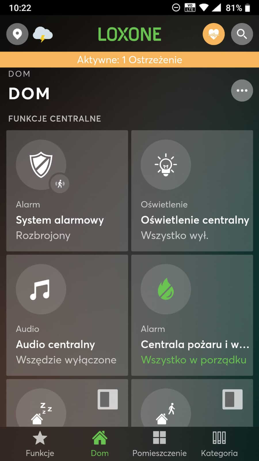Status systemu | Loxone Dokumentacja