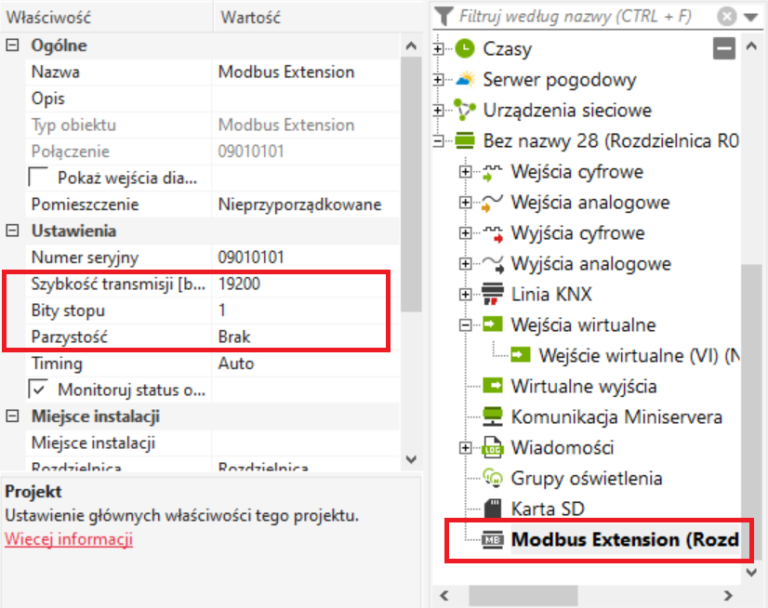 Komunikacja z Modbus RTU - Loxone Dokumentacja